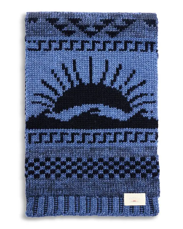Faherty Brand Sun And Wave Novelty Scarf - Navy
