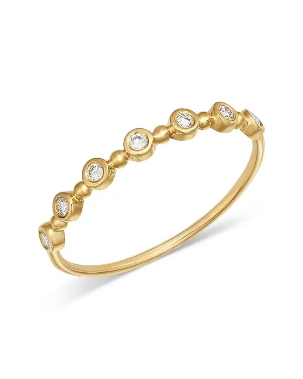 Zoe Chicco 14k Yellow Bezel Diamond Bead Ring - Gold