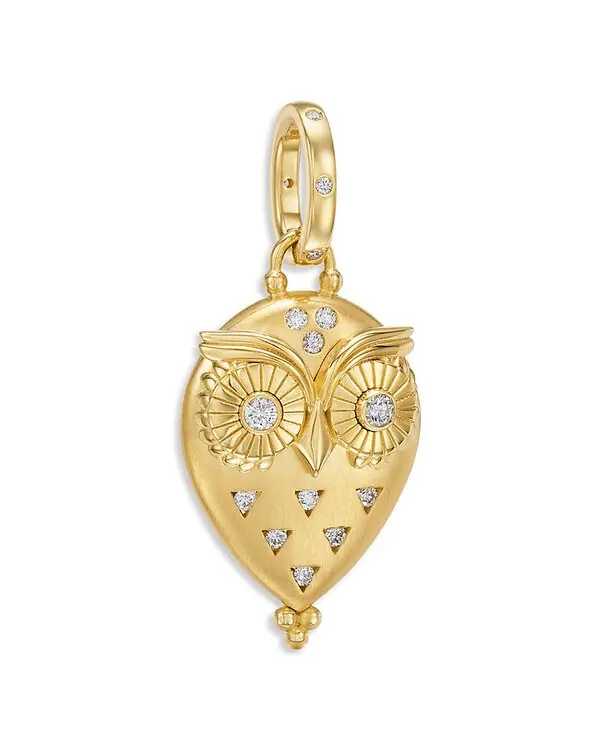 Temple St. Clair 18k Yellow Diamond Triad Owl Pendant - Gold