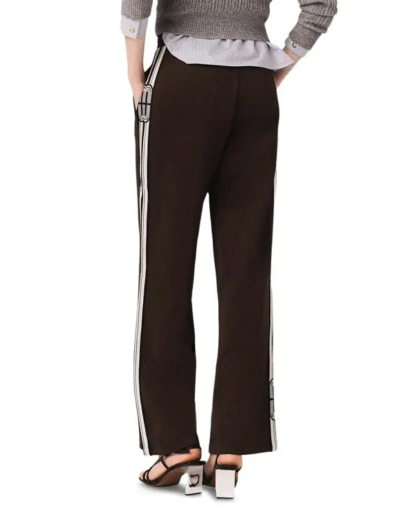 Maje Polympic Straight Striped Trousers