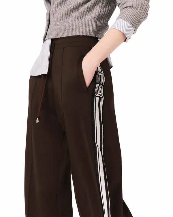 Maje Polympic Straight Striped Trousers