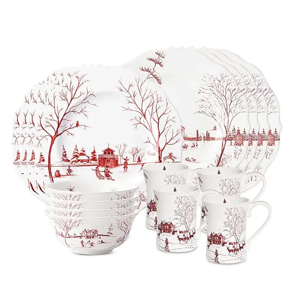 JULISKA Country Estate Winter Frolic 16-piece Place Setting - Red