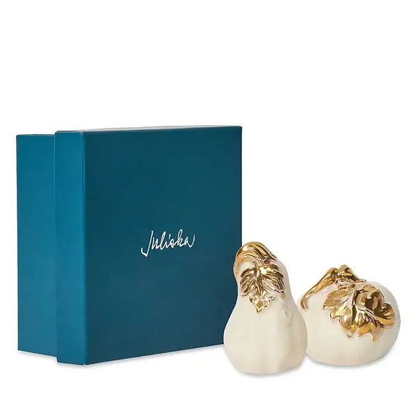 JULISKA Forest Walk Pumpkin Salt & Pepper Shakers - Gold