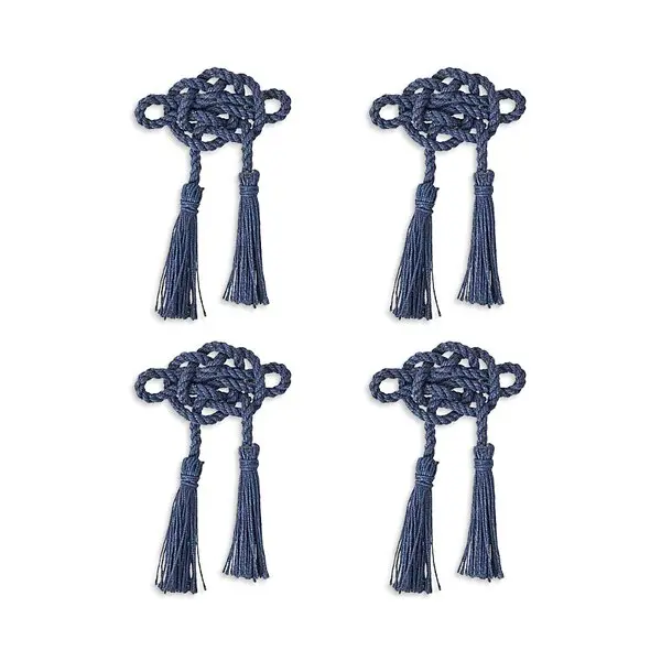 JULISKA Mystic Knot Napkin Rings, Set Of 4 - Navy