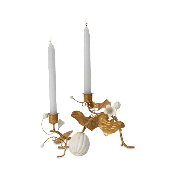 JULISKA Forest Walk Pumpkin & Vine Double Candlestick Holder