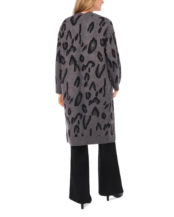 Vince Camuto Open Front Animal Print Cardigan