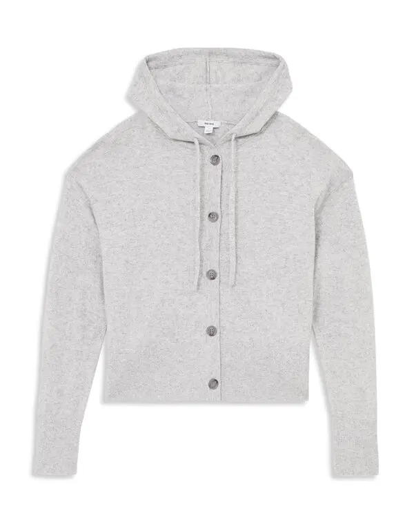 REISS Evie Button Front Hoodie