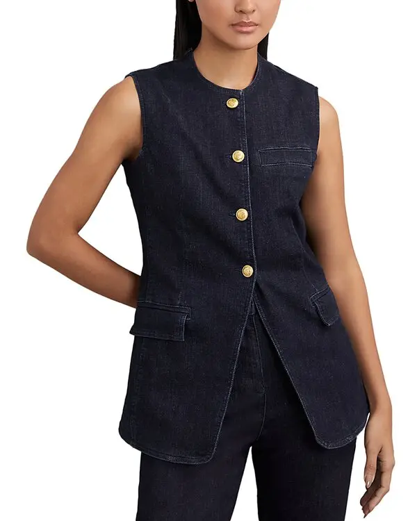 REISS Athe Denim Waistcoat