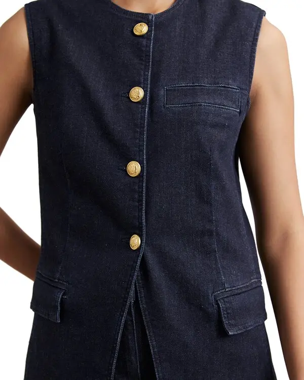 REISS Athe Denim Waistcoat