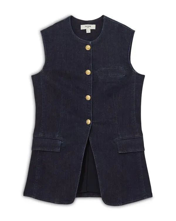 REISS Athe Denim Waistcoat