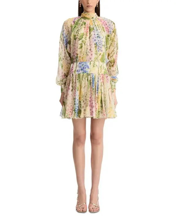 Oscar De La Renta Printed Silk Dress