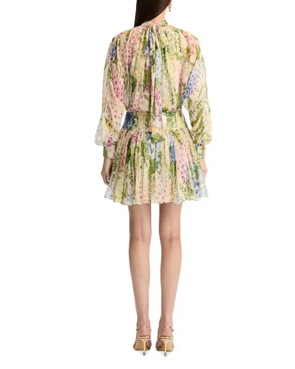 Oscar De La Renta Printed Silk Dress