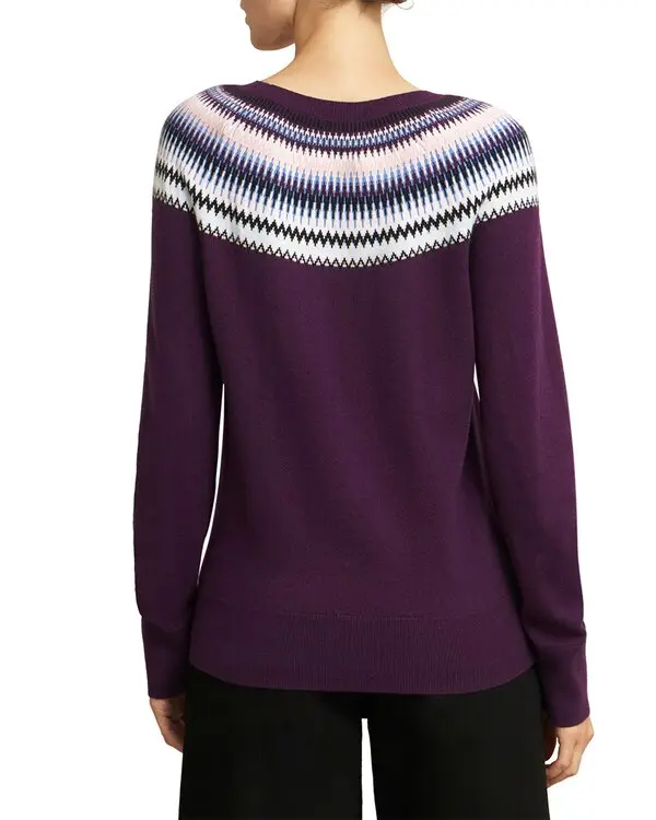 HOBBS LONDON Fair Isle Pullover Jumper - Vibrant Plum