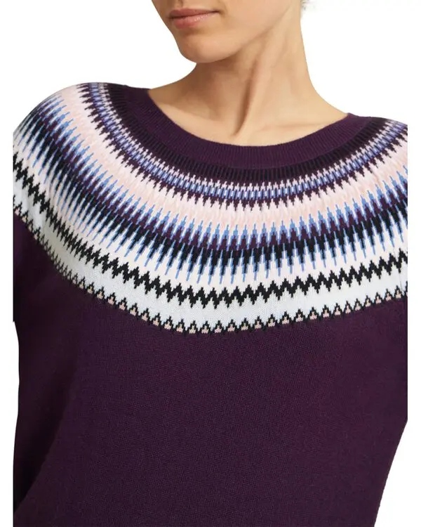 HOBBS LONDON Fair Isle Pullover Jumper - Vibrant Plum