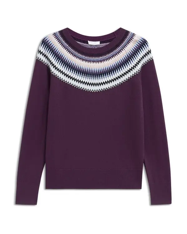 HOBBS LONDON Fair Isle Pullover Jumper - Vibrant Plum