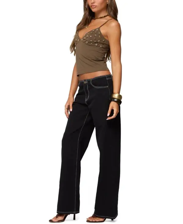 EDIKTED Nora Buttons V-neck Tank Top