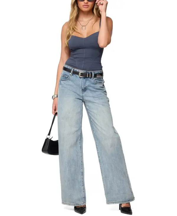 EDIKTED Katanya Lace Up Top