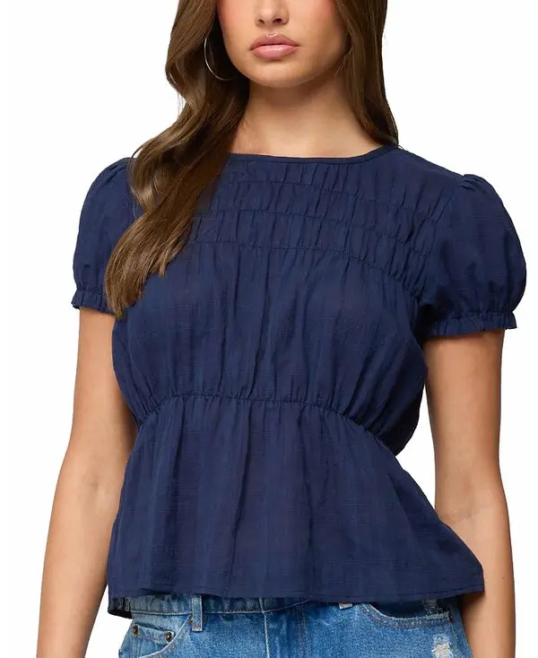 EDIKTED Maricella Gathered Tiered Top - Navy