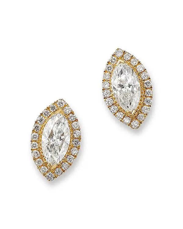 Bloomingdale'S 0.95 Tcw Lab Grown Diamond And 14k Stud Earrings - Gold