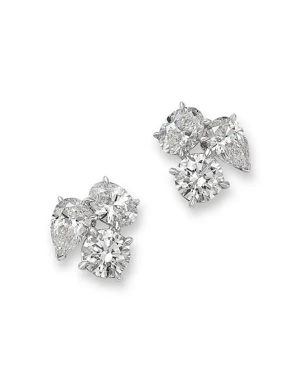 Bloomingdale'S Luxe Collection Lab Grown Diamond Trio Stud Earrings, 1.95 Tcw - White