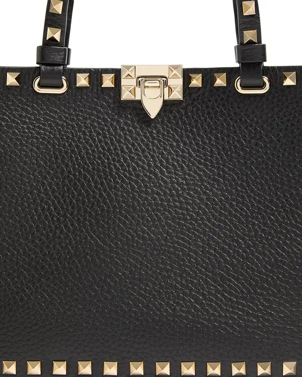 Valentino Garavani Rockstud Small Top Handle Bag - Black
