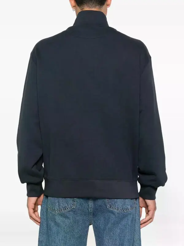 Maison Kitsuné Fox-head Half-zip Sweatshirt - Blue