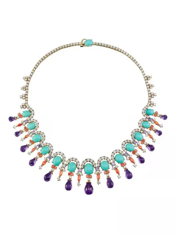 ANABELA CHAN 18k Yellow Gold Vermeil Multi-stone Necklace - Purple