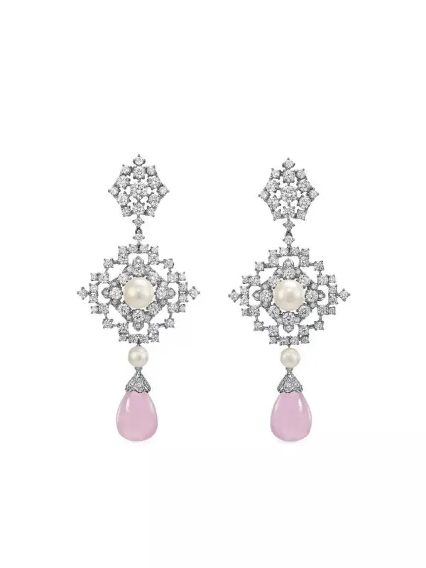 ANABELA CHAN Pixelise Multi-stone Drop Earrings - Pink