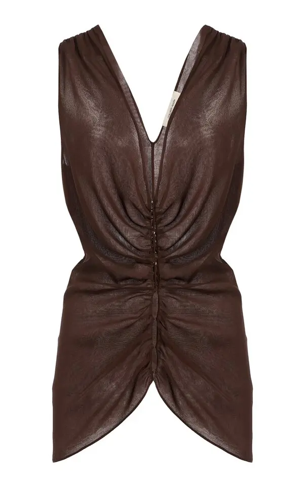 COLLEEN ALLEN Exclusive Silk-chiffon Sleeveless Top