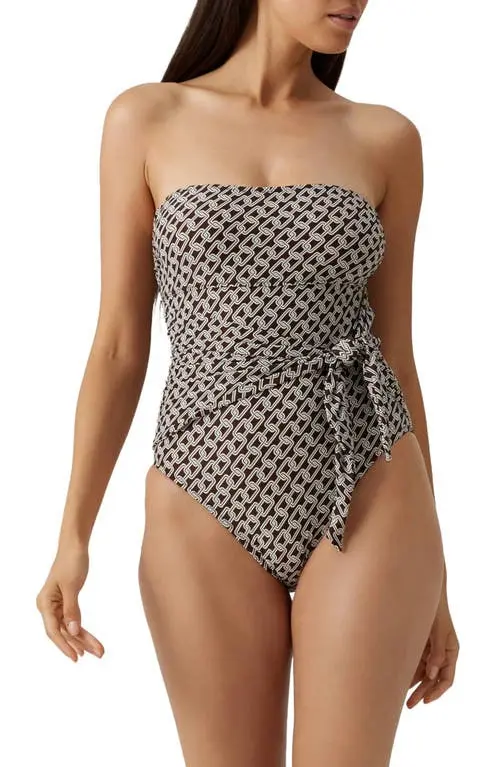 Melissa Odabash Munich Print Strapless One-piece Swimsuit - Chain