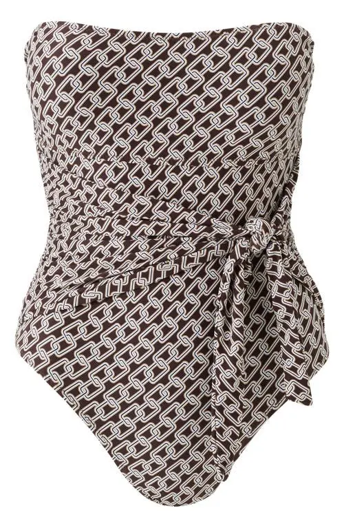 Melissa Odabash Munich Print Strapless One-piece Swimsuit - Chain