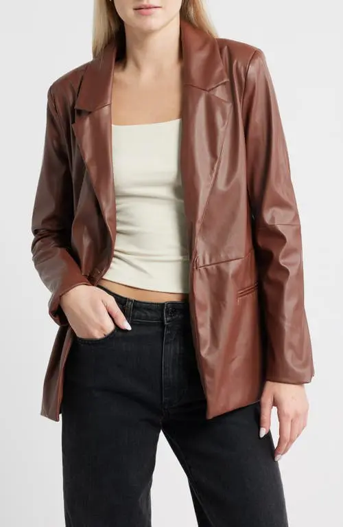 Princess Polly Faux Leather Blazer
