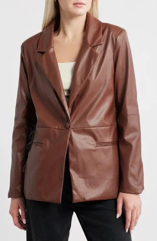 Princess Polly Faux Leather Blazer