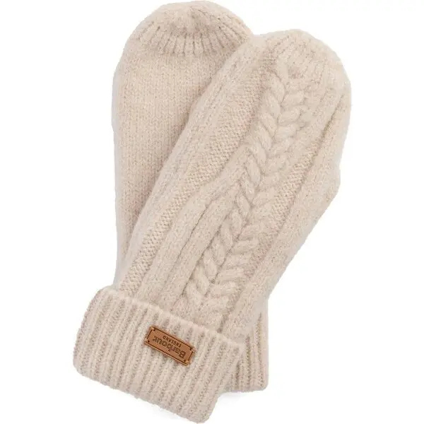 Barbour Elsdon Cable Knit Mittens - Eggshell