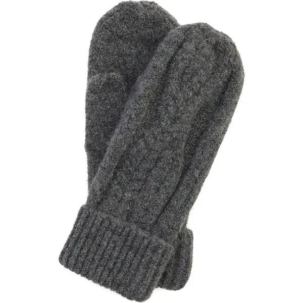 Barbour Elsdon Cable Knit Mittens - Grey