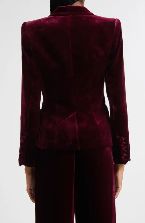L'Agence Marie Double-breasted Velvet Blazer