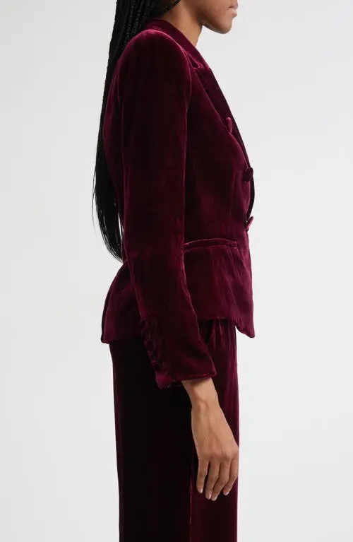 L'Agence Marie Double-breasted Velvet Blazer