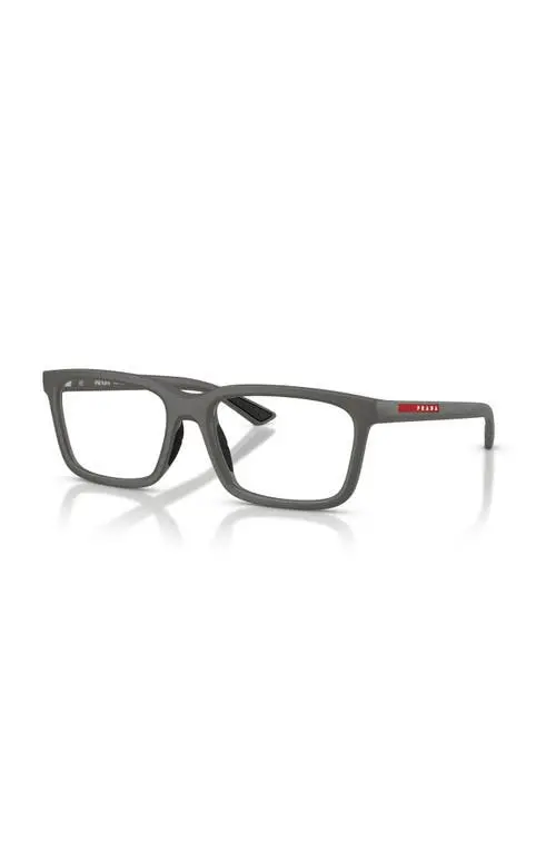 Prada 56mm Rectangle Eyeglasses - Grey