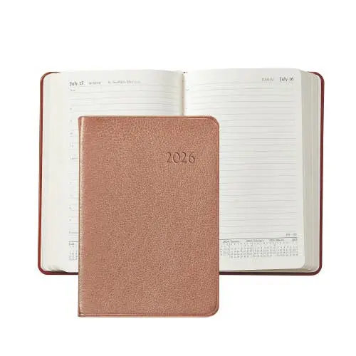 GRAPHIC IMAGE 2026 Leather Daily Journal - Rose Gold