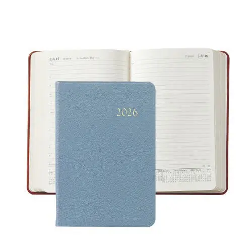 GRAPHIC IMAGE 2026 Leather Daily Journal - Slate Blue