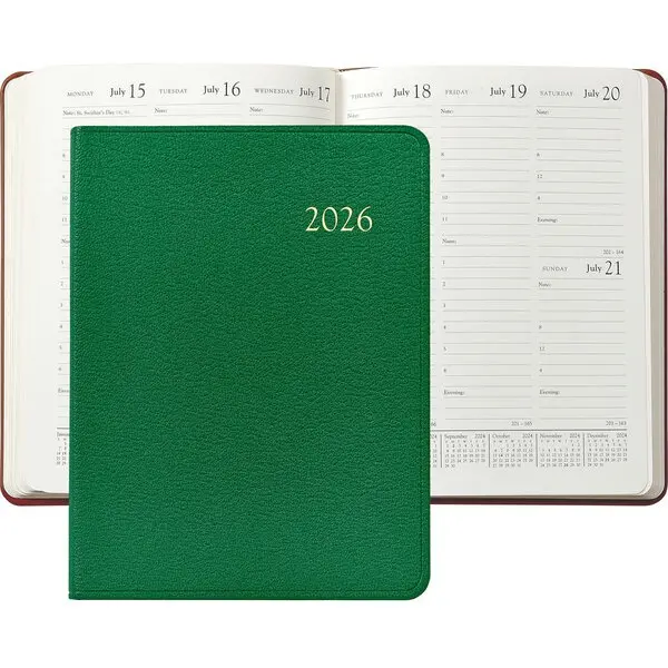 GRAPHIC IMAGE 2026 Leather Desk Diary - Green