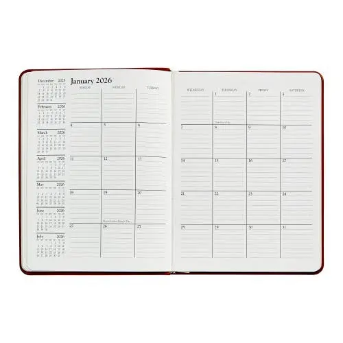 GRAPHIC IMAGE 2026 Leather Desk Diary - White Gold
