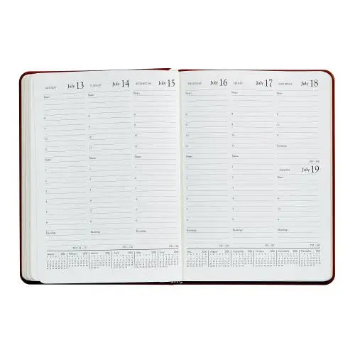 GRAPHIC IMAGE 2026 Leather Desk Diary - White Gold