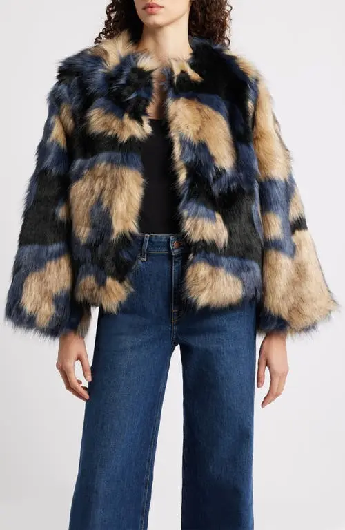 Farm Rio Faux Fur Jacket - Blue