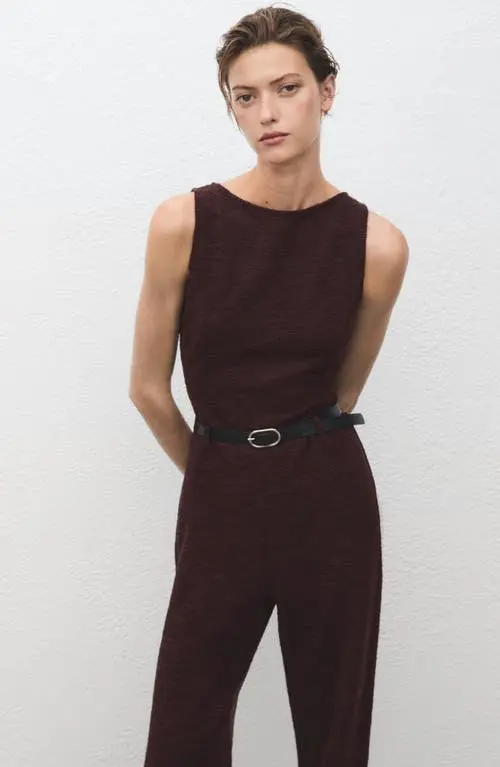 Mango Belted Sleeveless Jumpsuit