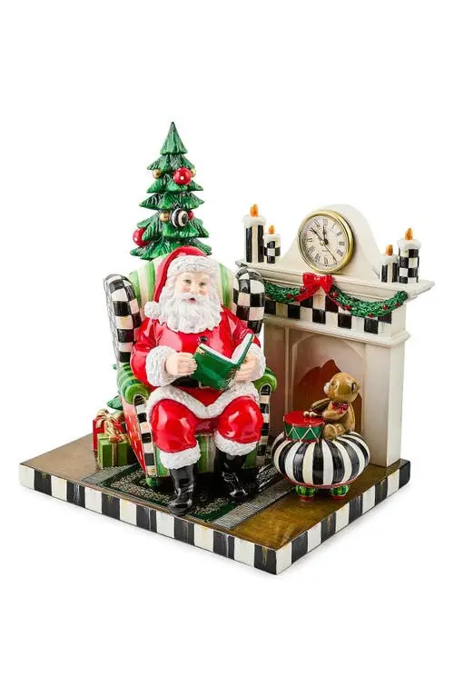MACKENZIE-CHILDS Check It Out Santa The Fireplace Decor - Red