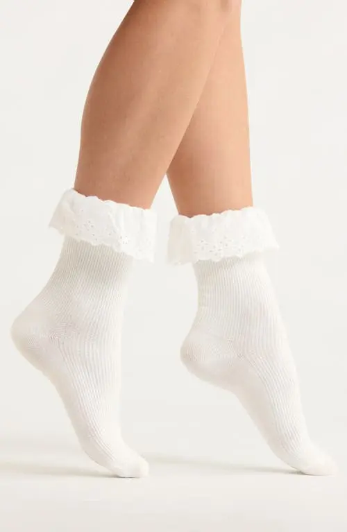 CASA CLARA Tabitha Ruffle Ankle Socks - Cream