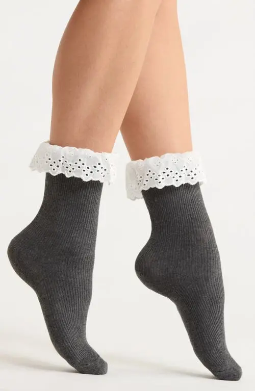 CASA CLARA Tabitha Ruffle Ankle Socks - Slate