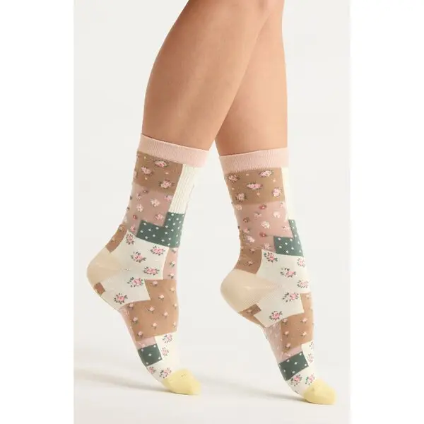 CASA CLARA Rae Crew Socks - Patchwork