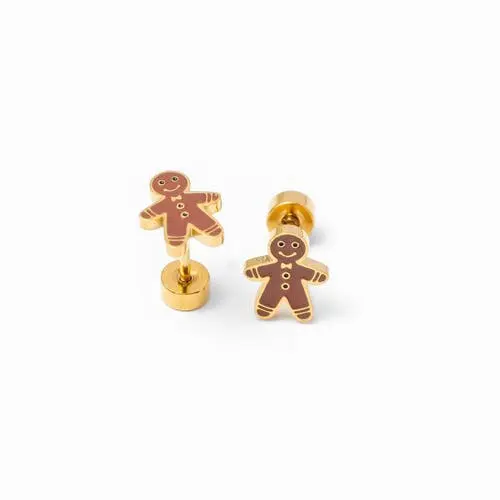 PIP POP Gingerbread Stud Earrings - Brown